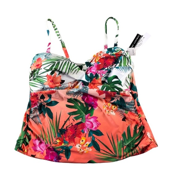 La Blanca | Swim | Nwt La Blanca Floral Tankini Top Orange Hawaiian ...